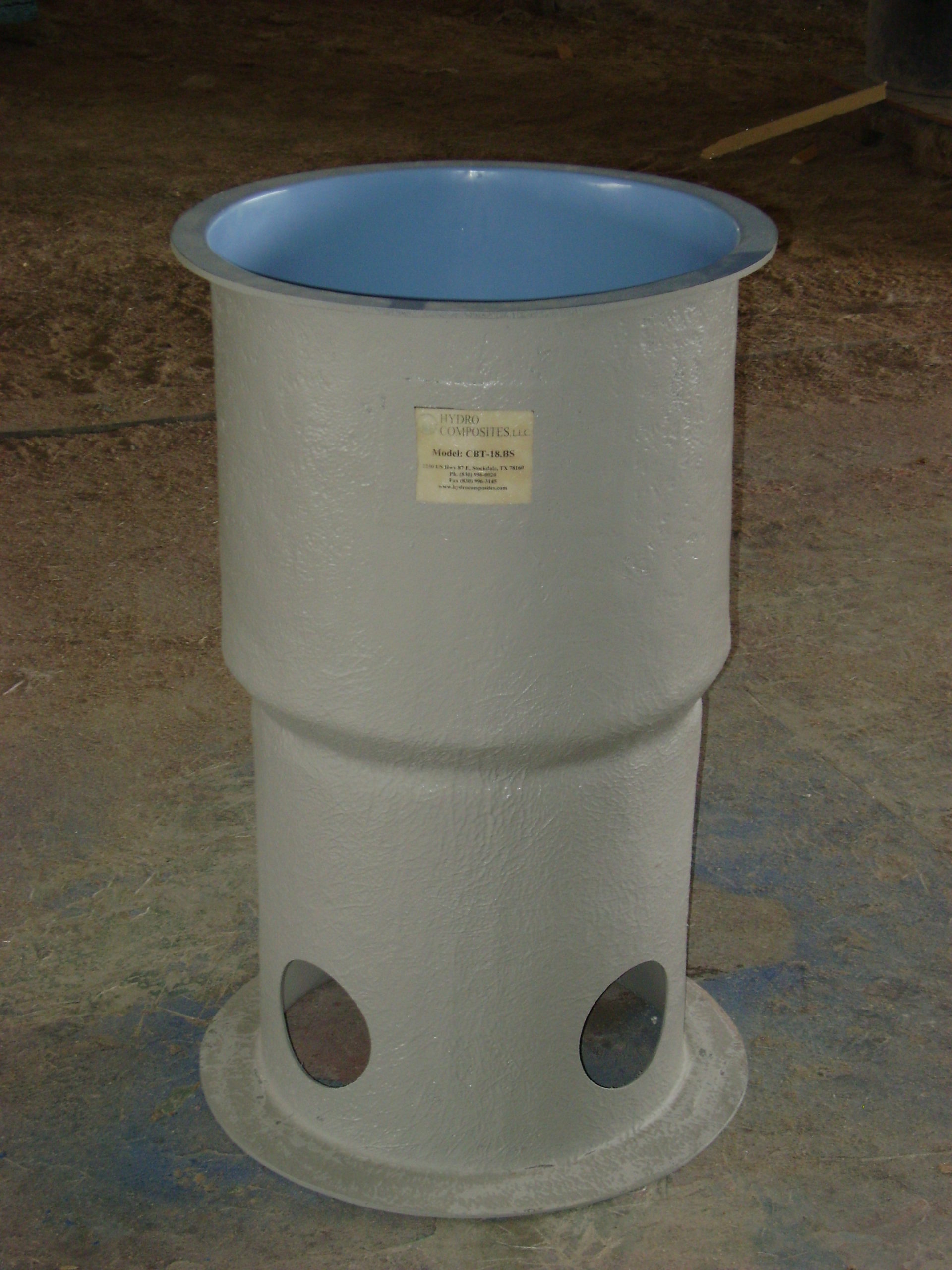 18 gal. Cone Bottom Fiberglass Tank - Hydro Composites, LLC