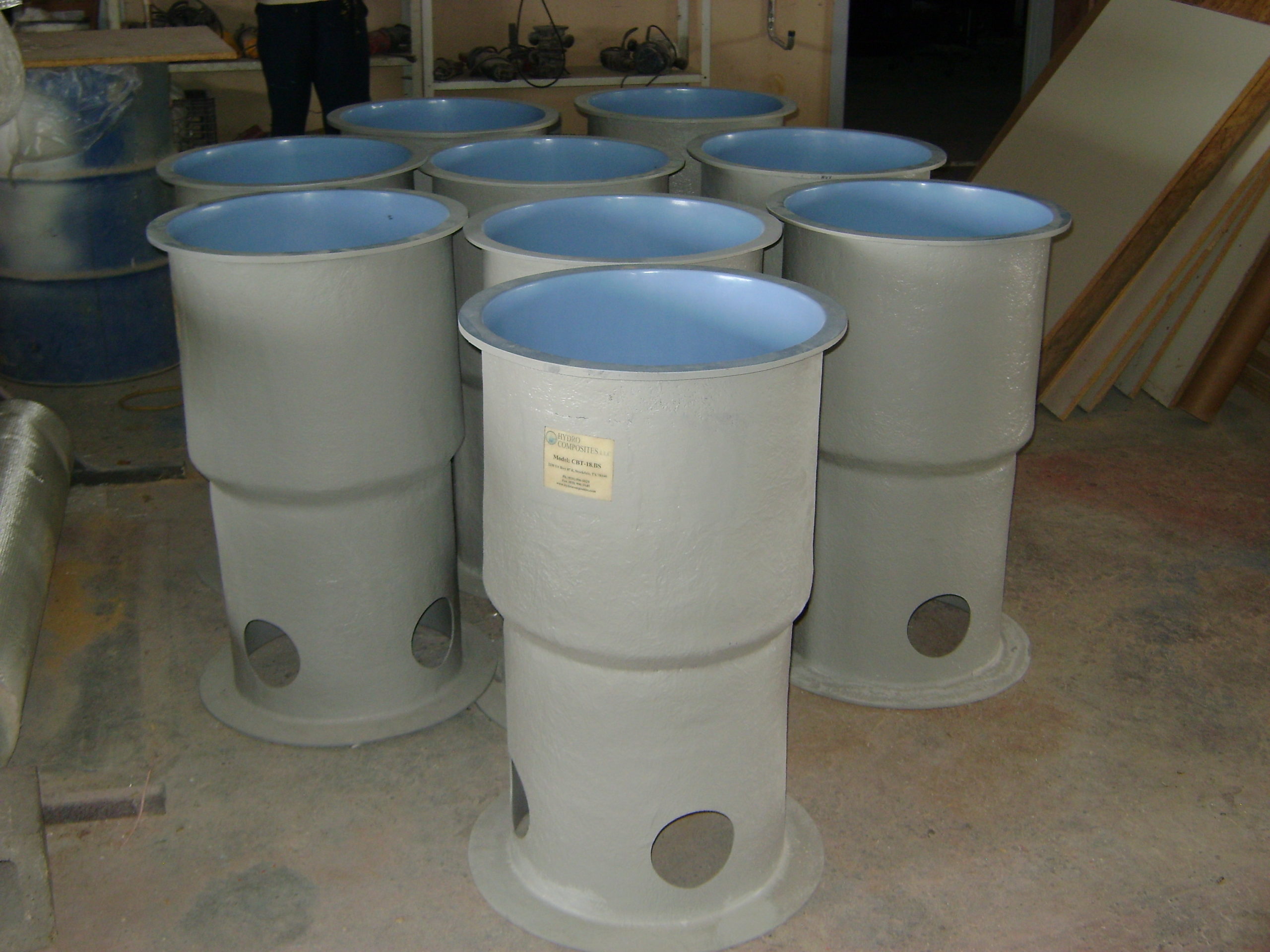 18 gal. Cone Bottom Fiberglass Tank - Hydro Composites, LLC