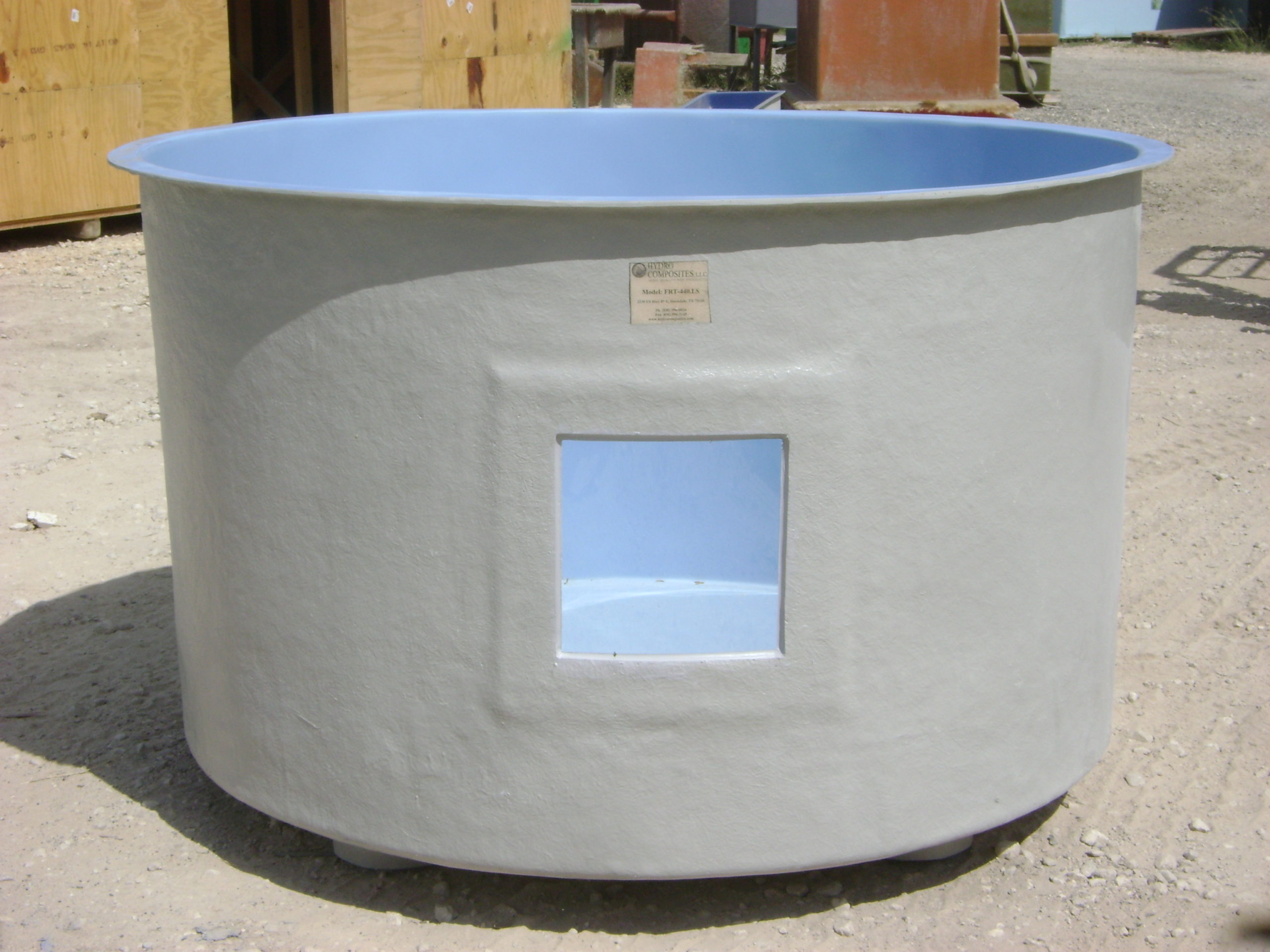 440 gal. Round Fiberglass Tank with Flat Bottom - Hydro Composites, LLC