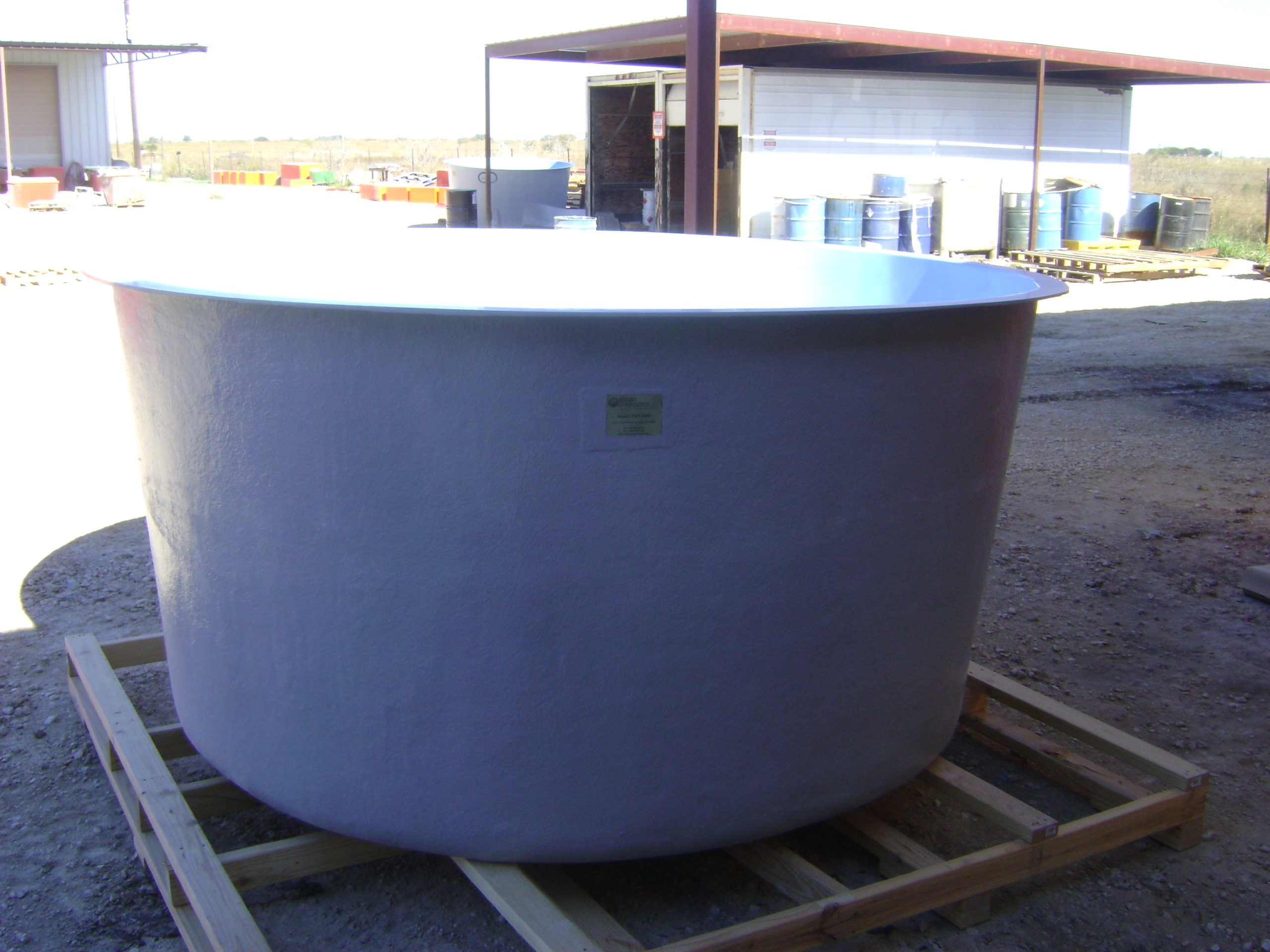 1,440 gal. Round Fiberglass Tank with Flat Bottom - Hydro Composites, LLC