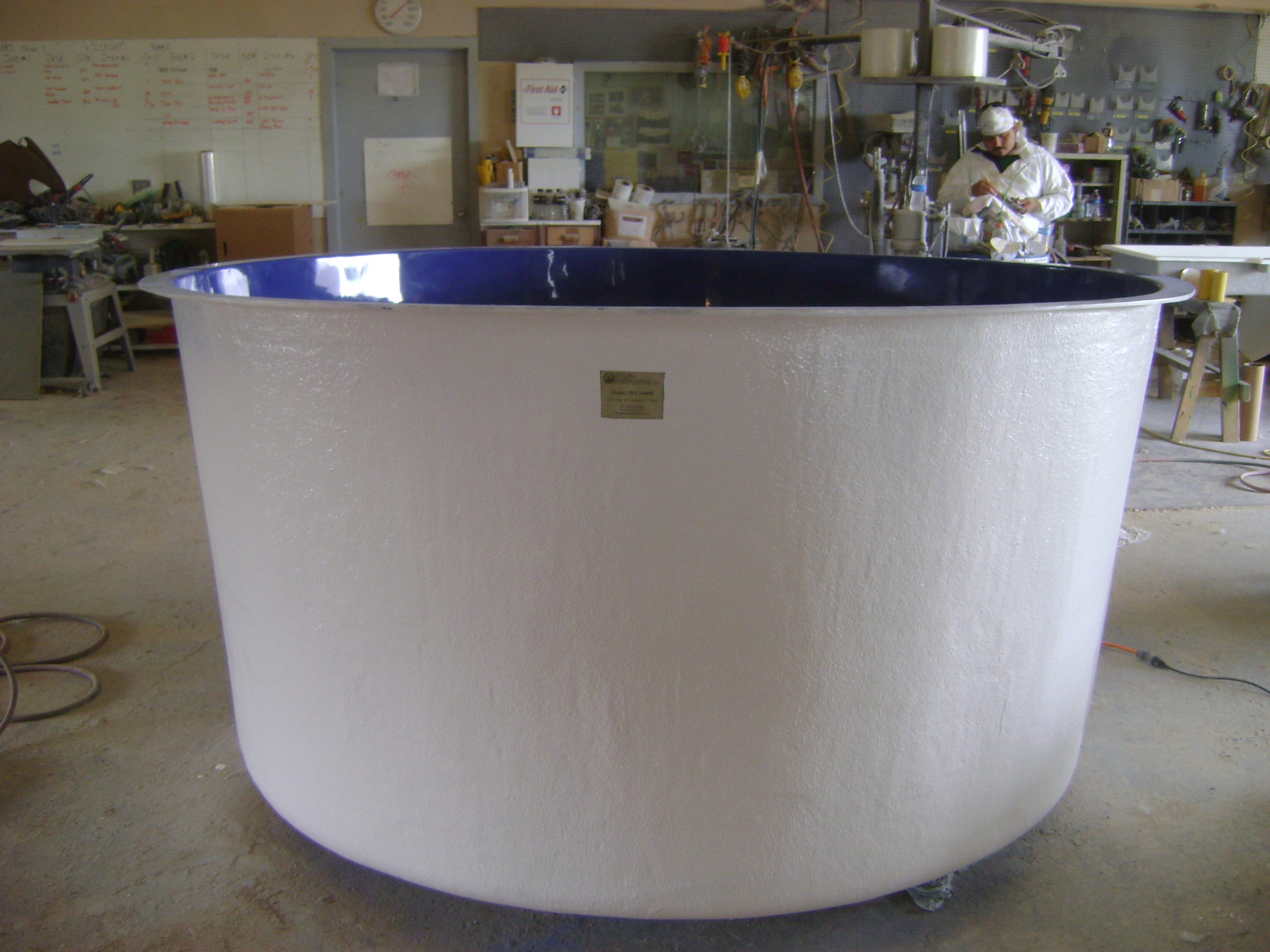 1,440 gal. Round Fiberglass Tank with Flat Bottom - Hydro Composites, LLC