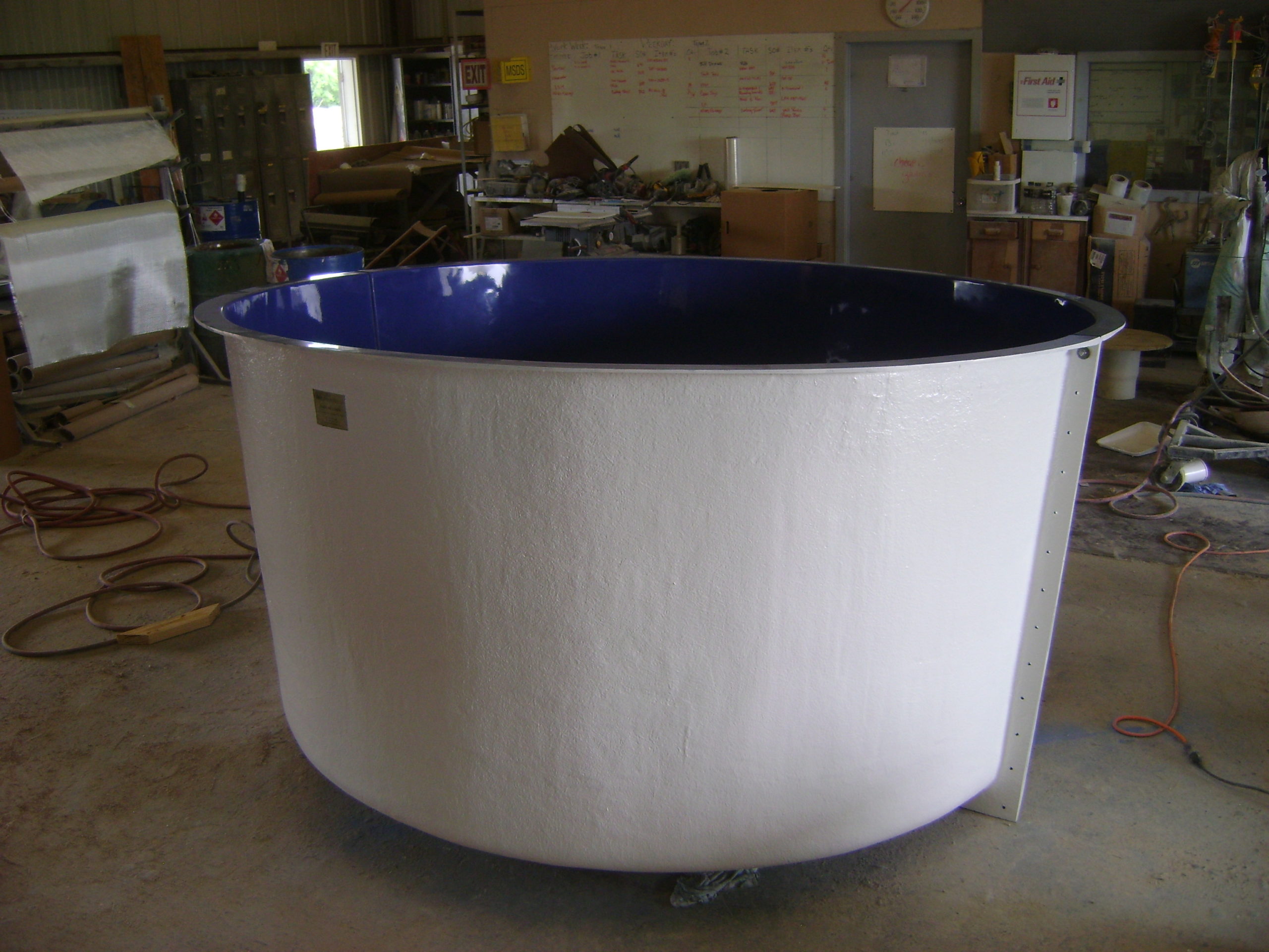 1,440 gal. Round Fiberglass Tank with Flat Bottom - Hydro Composites, LLC