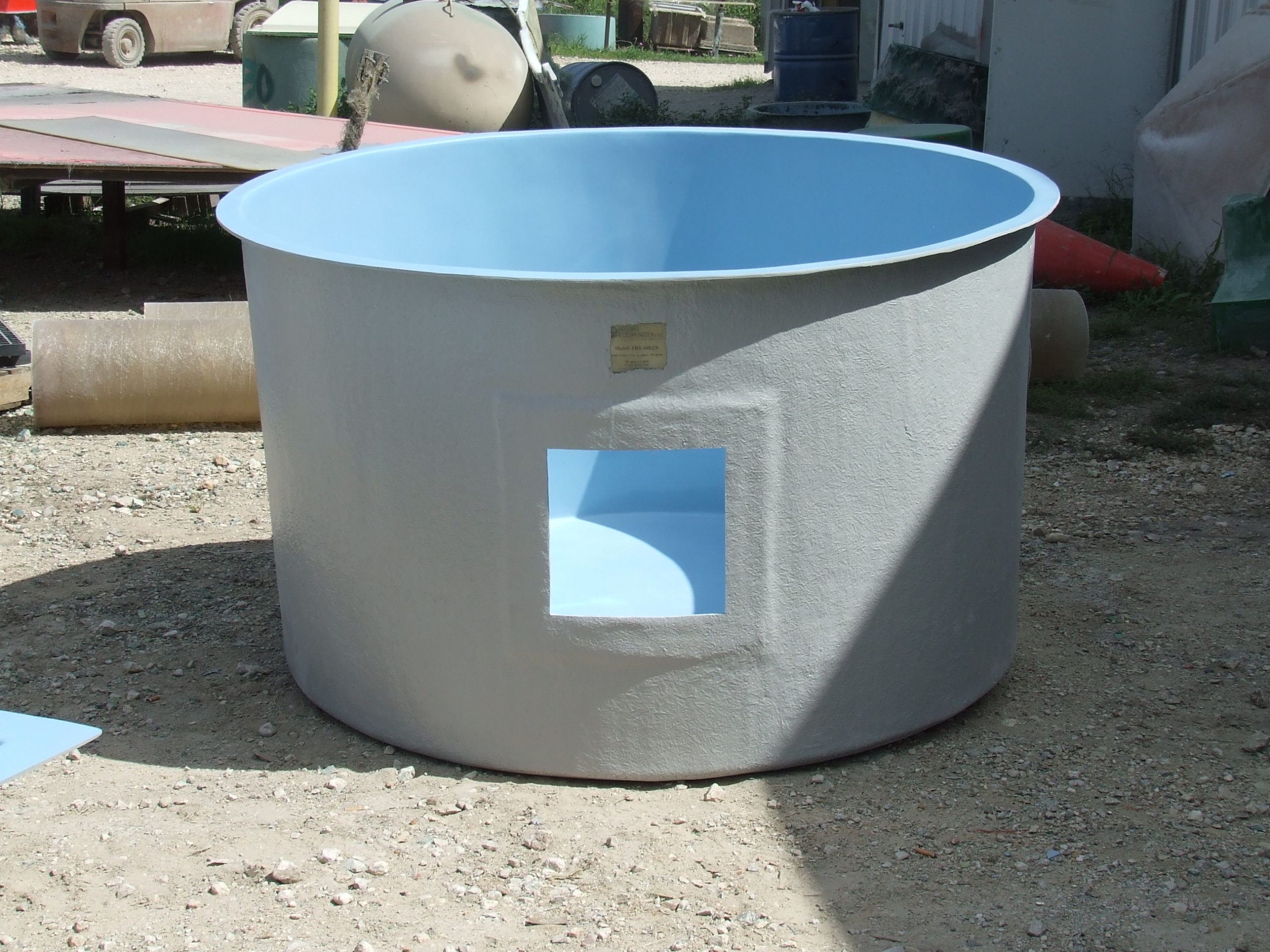 440 gal. Round Fiberglass Tank with Flat Bottom - Hydro Composites, LLC