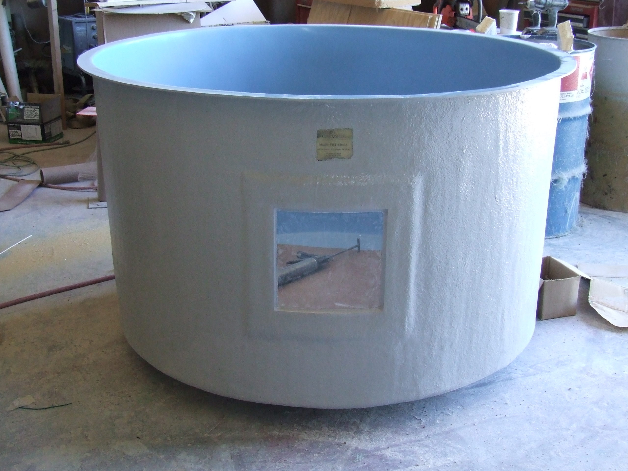 440 gal. Round Fiberglass Tank with Flat Bottom - Hydro Composites, LLC