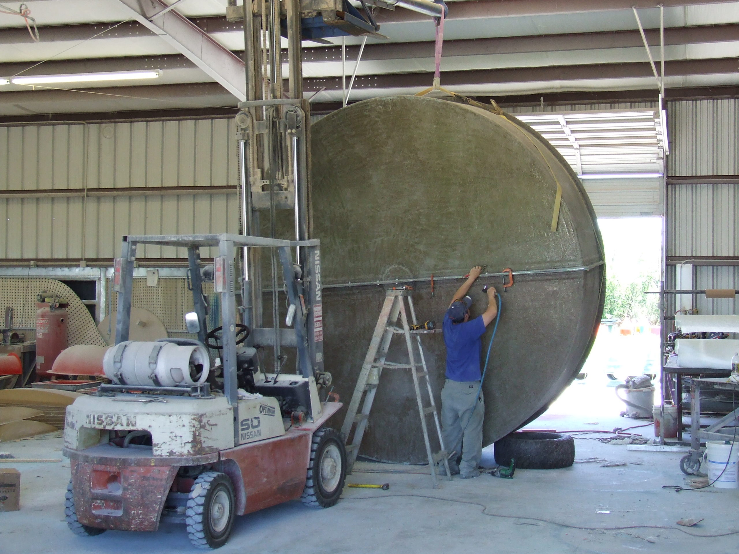3,380 gal. Round Fiberglass Tank with Flat Bottom - Hydro Composites, LLC