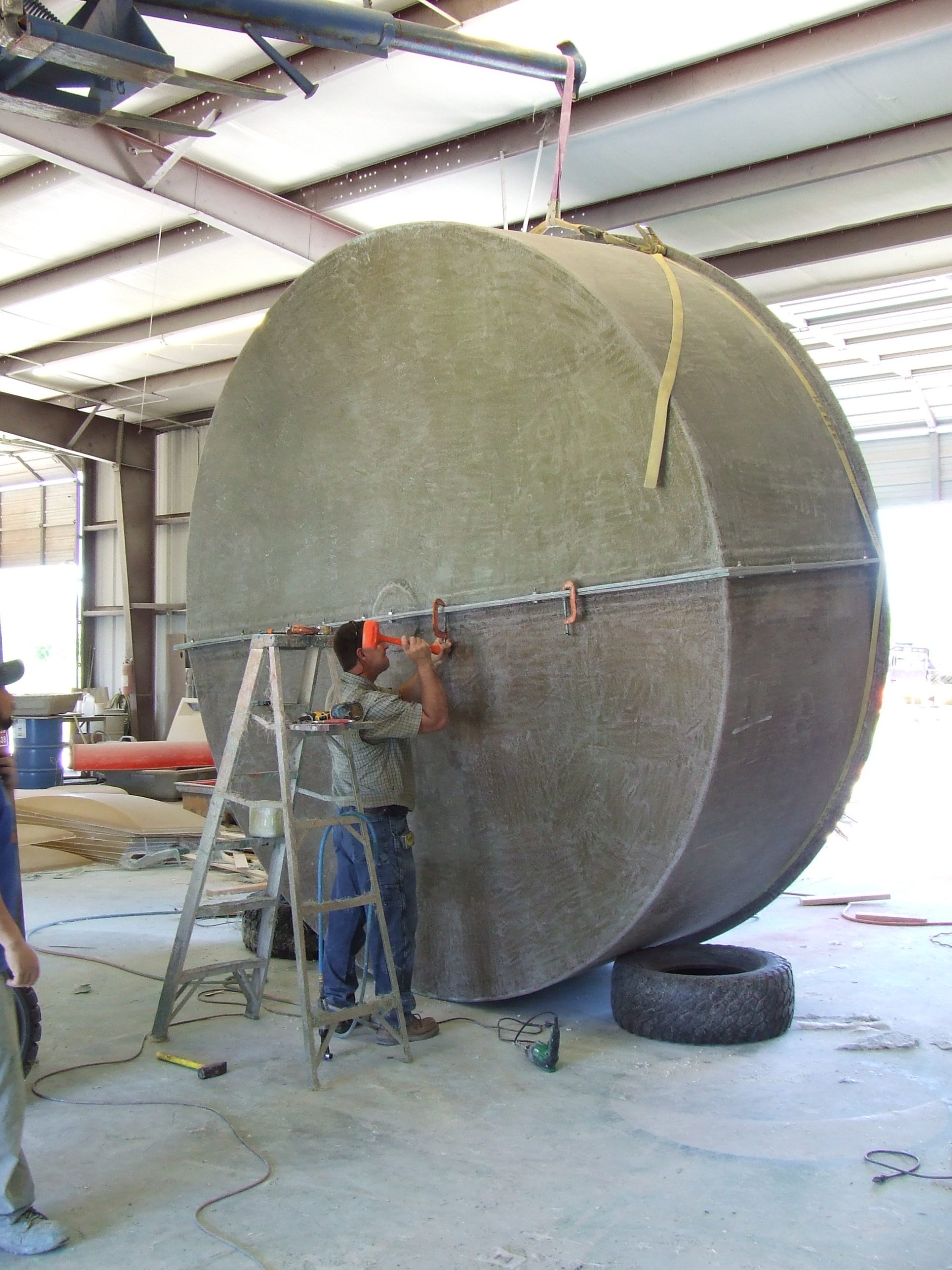 3,380 gal. Round Fiberglass Tank with Flat Bottom - Hydro Composites, LLC