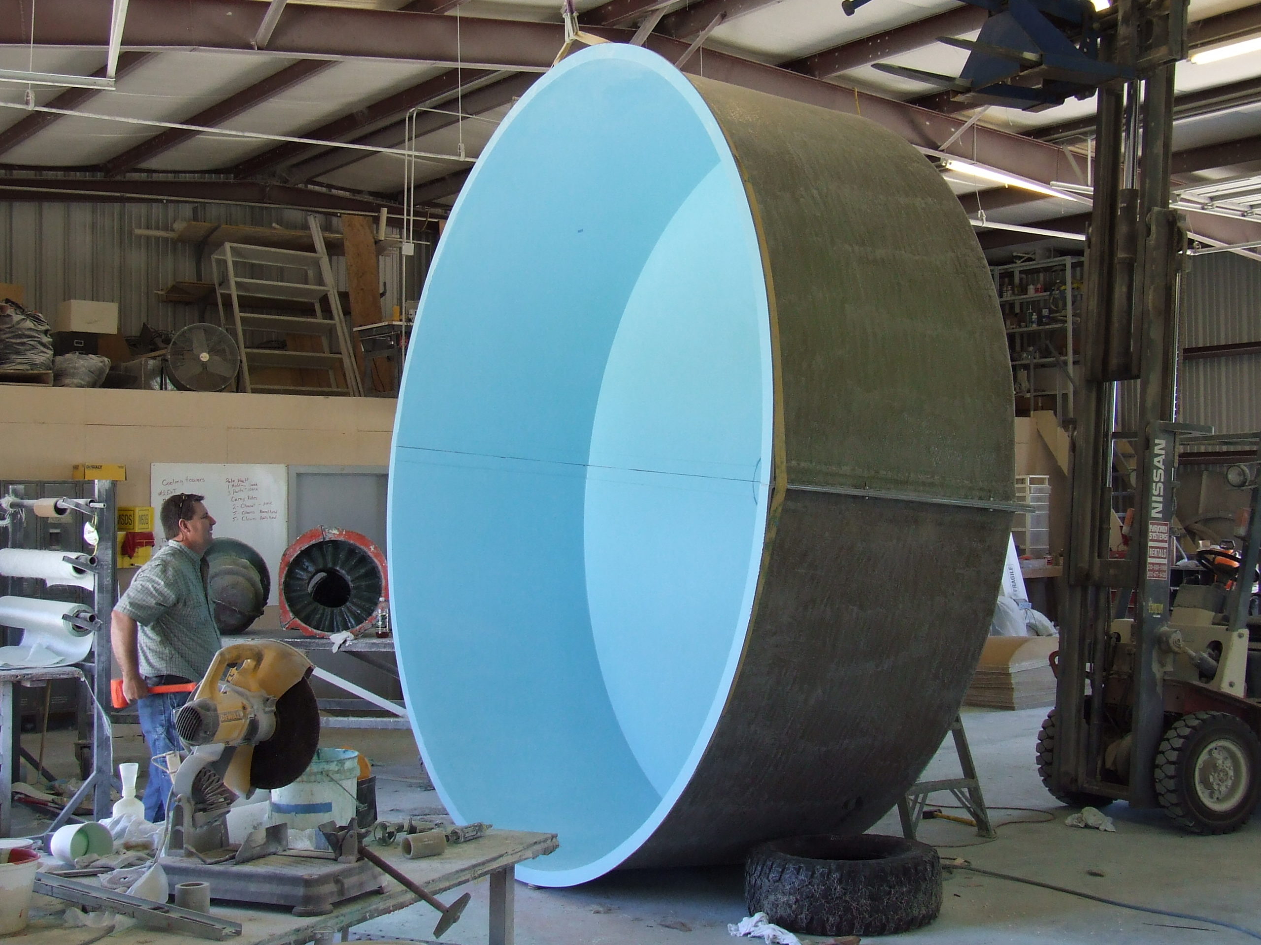 3,380 gal. Round Fiberglass Tank with Flat Bottom - Hydro Composites, LLC