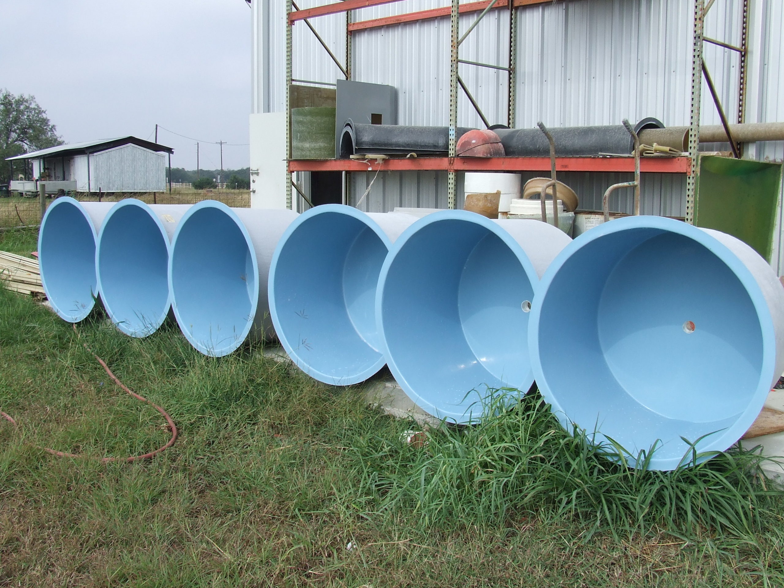 136 gal. Round Fiberglass Tank with Flat Bottom - Hydro Composites, LLC