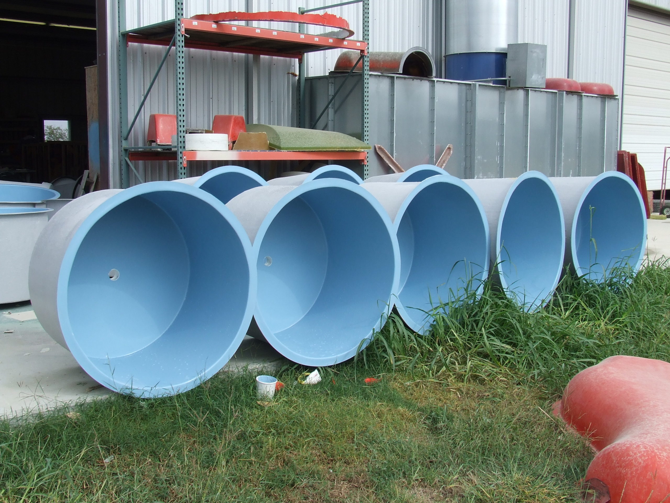 136 gal. Round Fiberglass Tank with Flat Bottom - Hydro Composites, LLC