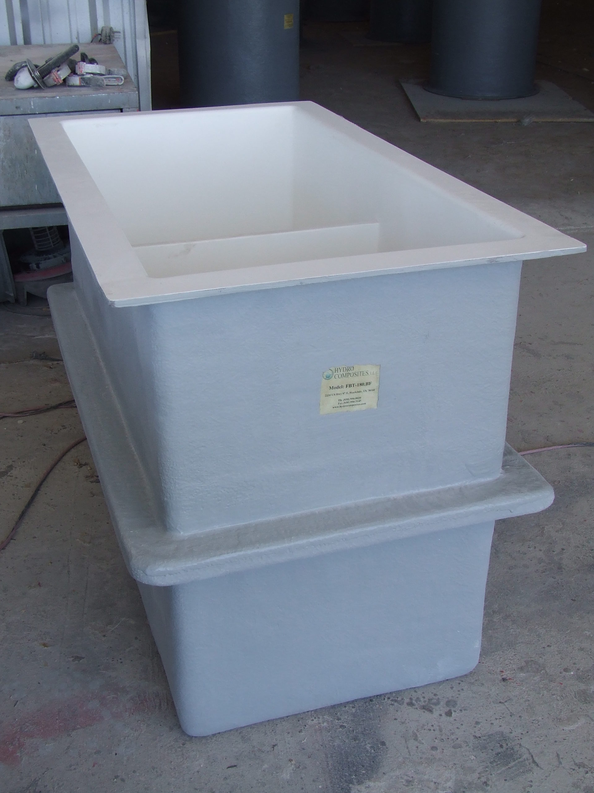180 gal. Rectangular Fiberglass Tank - Hydro Composites, LLC