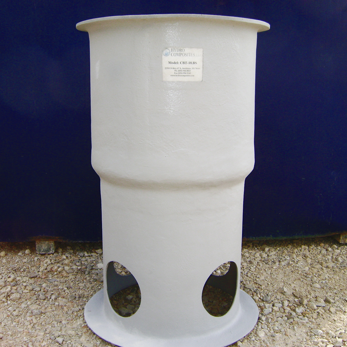18 gal. Cone Bottom Fiberglass Tank - Hydro Composites, LLC