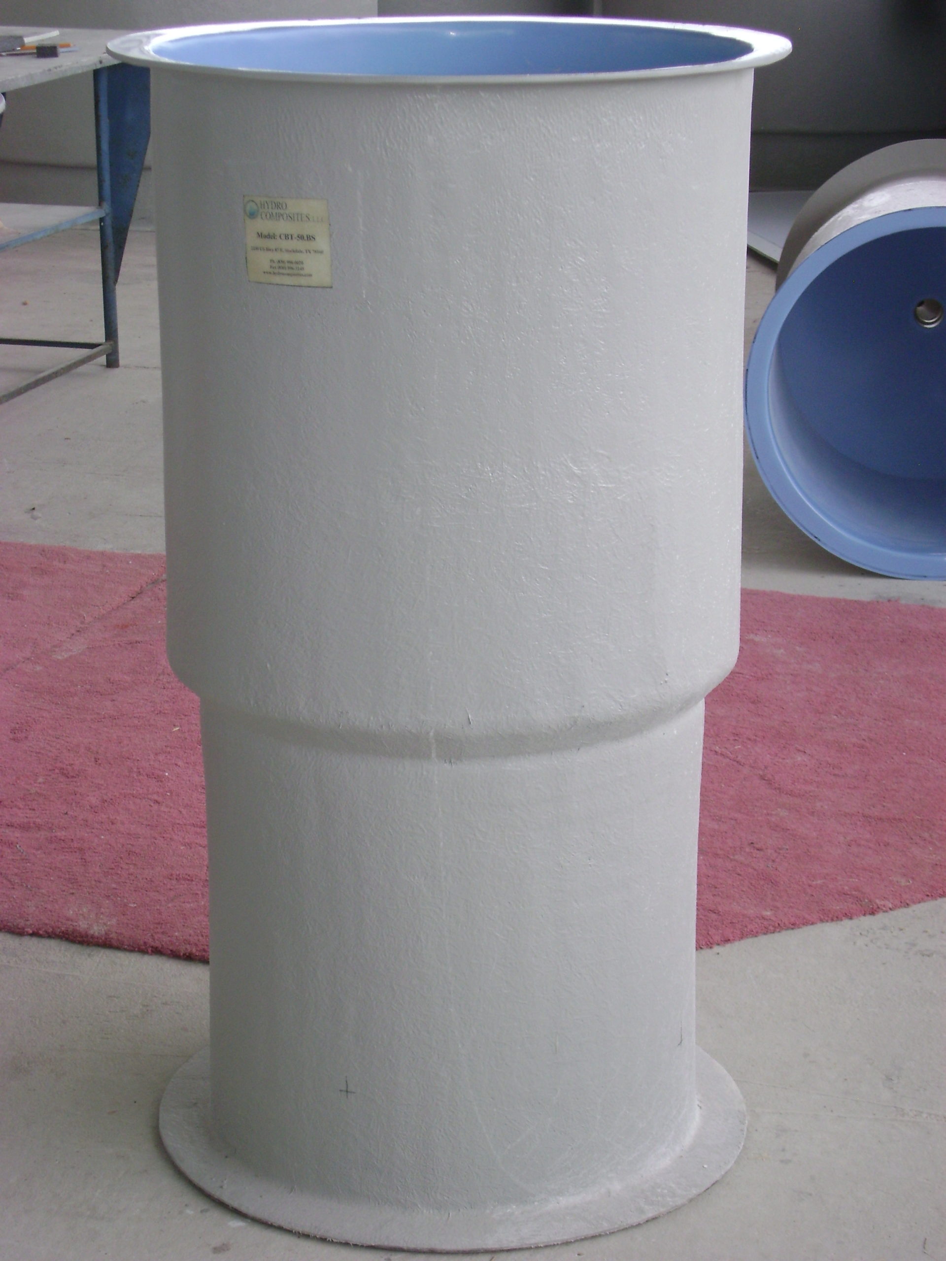 50 gal. Cone Bottom Fiberglass Tank - Hydro Composites, LLC