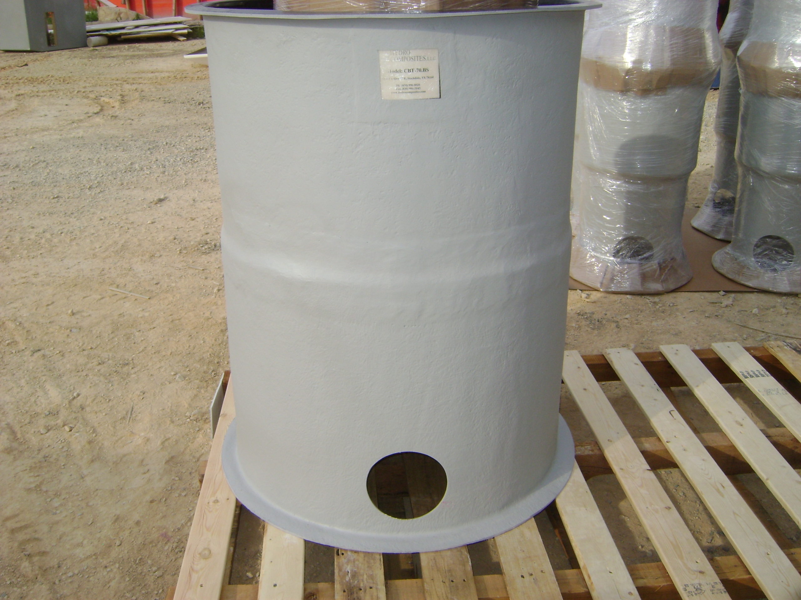 70 gal. Cone Bottom Fiberglass Tank - Hydro Composites, LLC