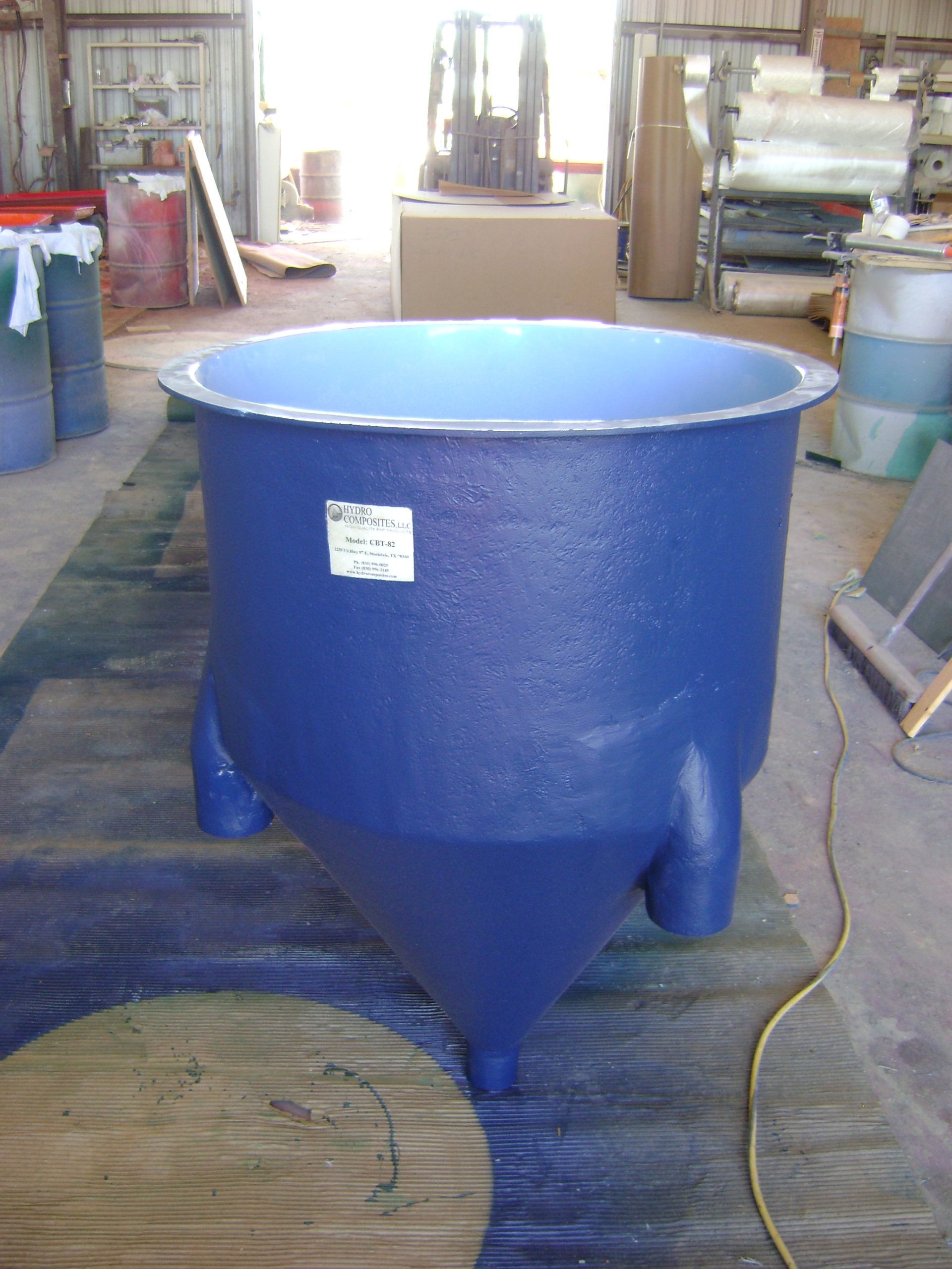 82 gal. Cone Bottom Fiberglass Tank - Hydro Composites, LLC