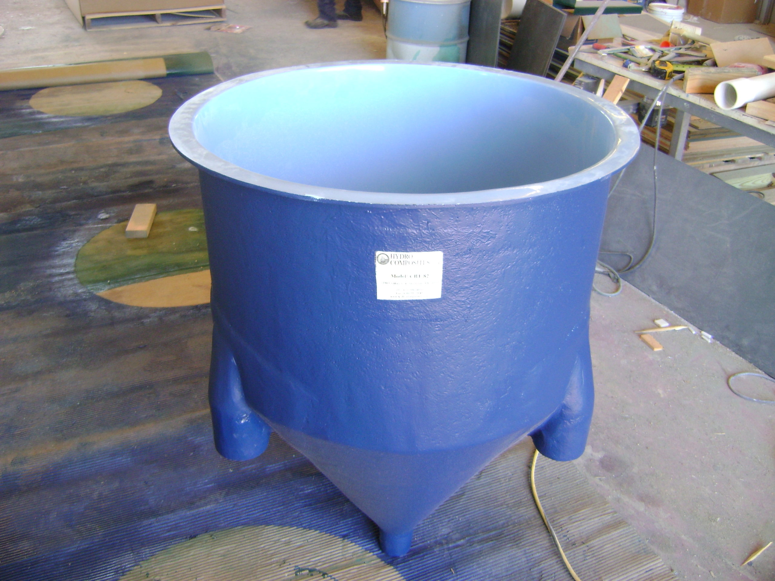 82 gal. Cone Bottom Fiberglass Tank - Hydro Composites, LLC