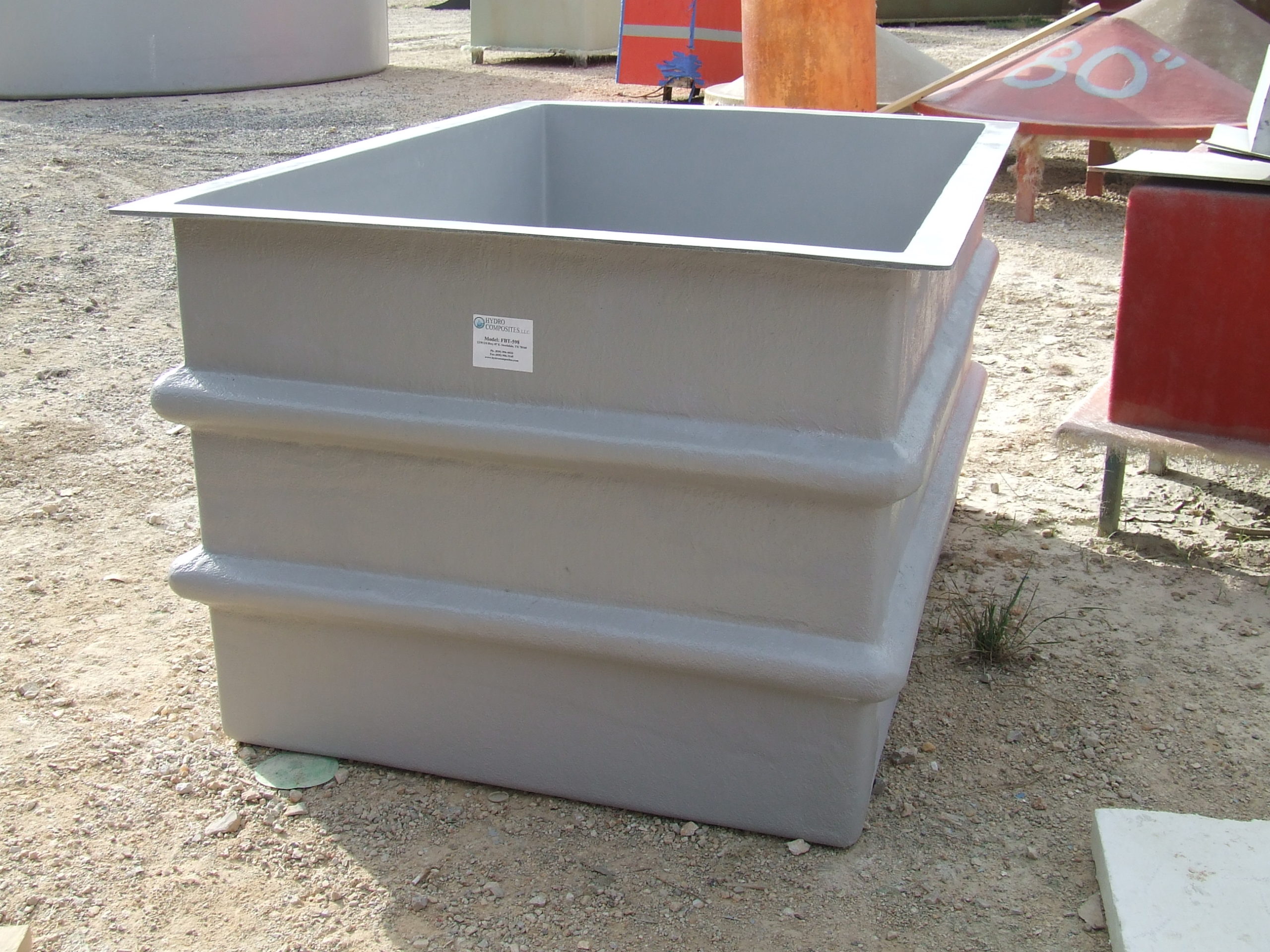 598 gal. Rectangular Fiberglass Tank - Hydro Composites, LLC