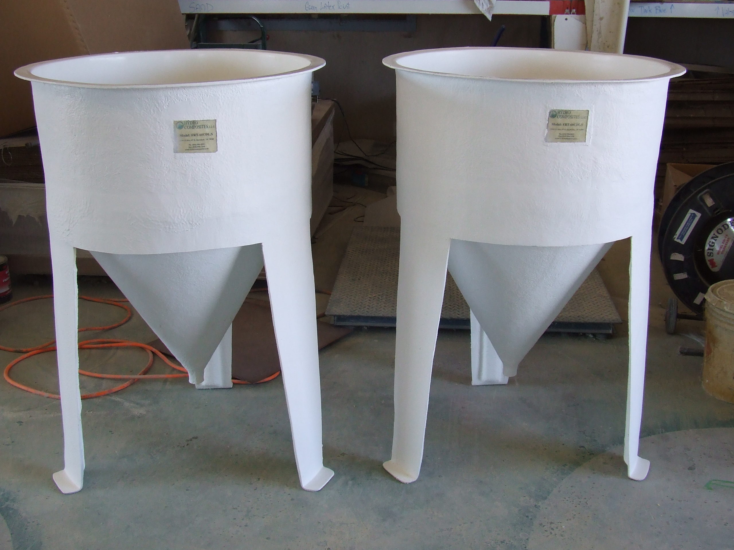 60 gal. Cone Bottom Fiberglass Tank - Hydro Composites, LLC