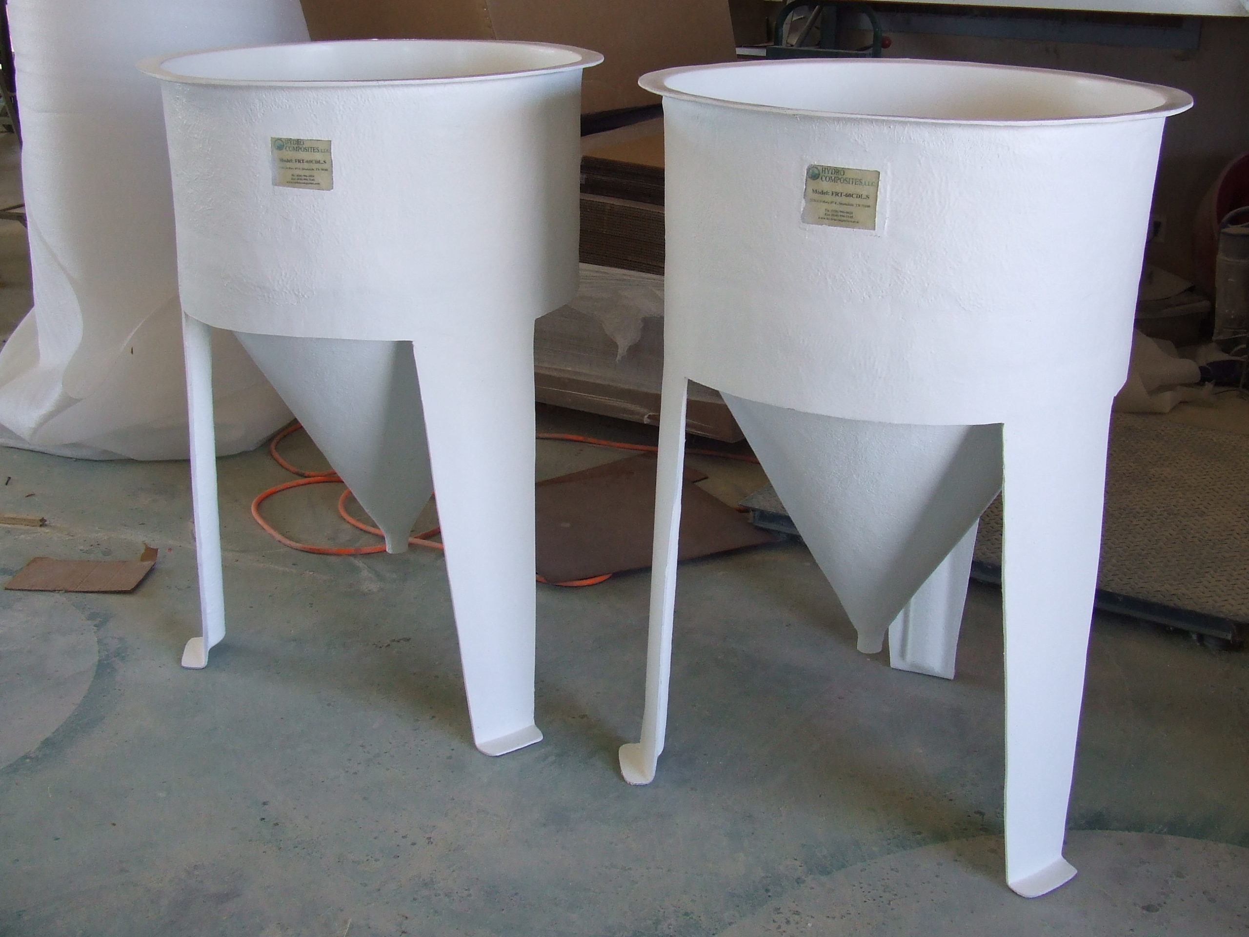 60 gal. Cone Bottom Fiberglass Tank | Hydro Composites, LLC