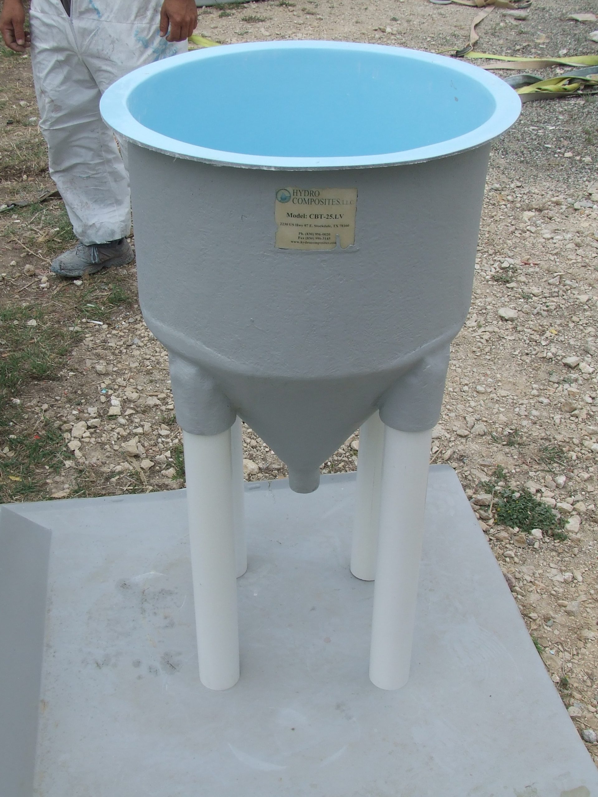 25 gal. Cone Bottom Fiberglass Tank - Hydro Composites, LLC