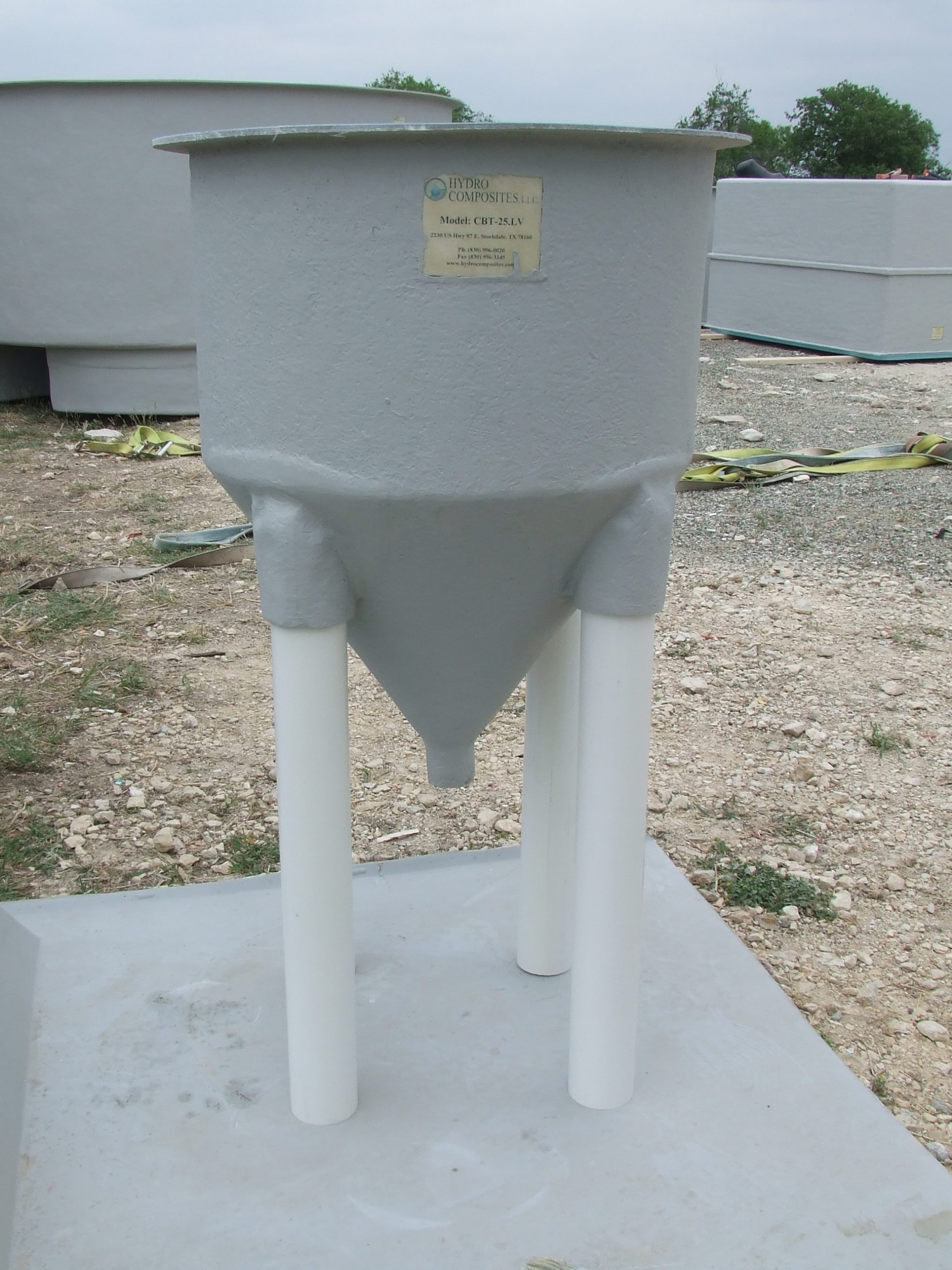 25 gal. Cone Bottom Fiberglass Tank - Hydro Composites, LLC