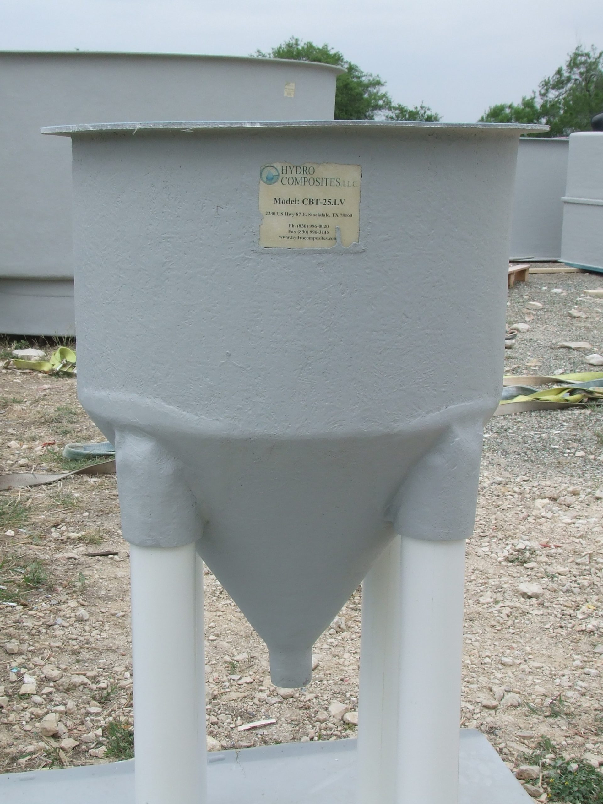 25 gal. Cone Bottom Fiberglass Tank - Hydro Composites, LLC