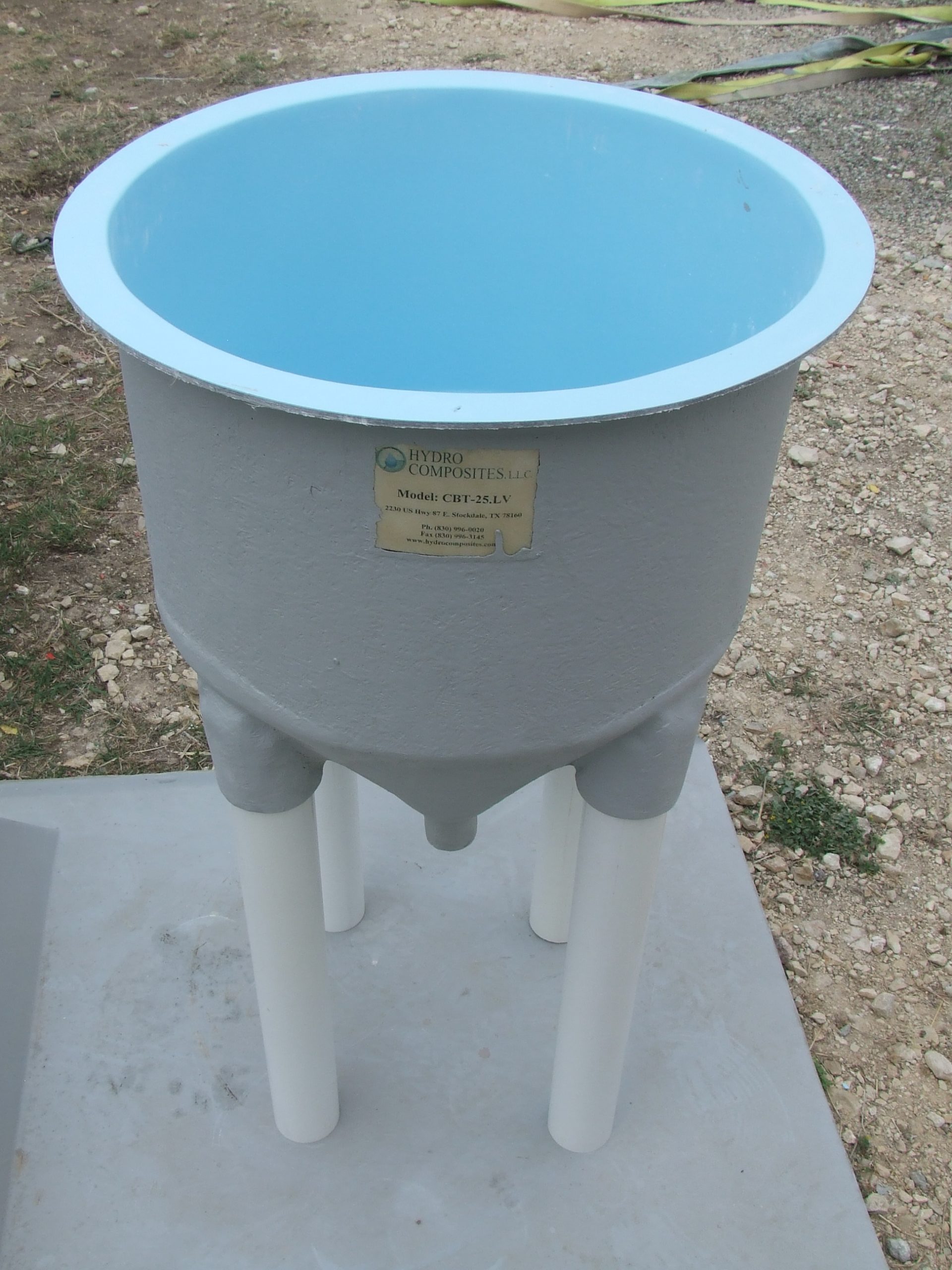 25 gal. Cone Bottom Fiberglass Tank - Hydro Composites, LLC