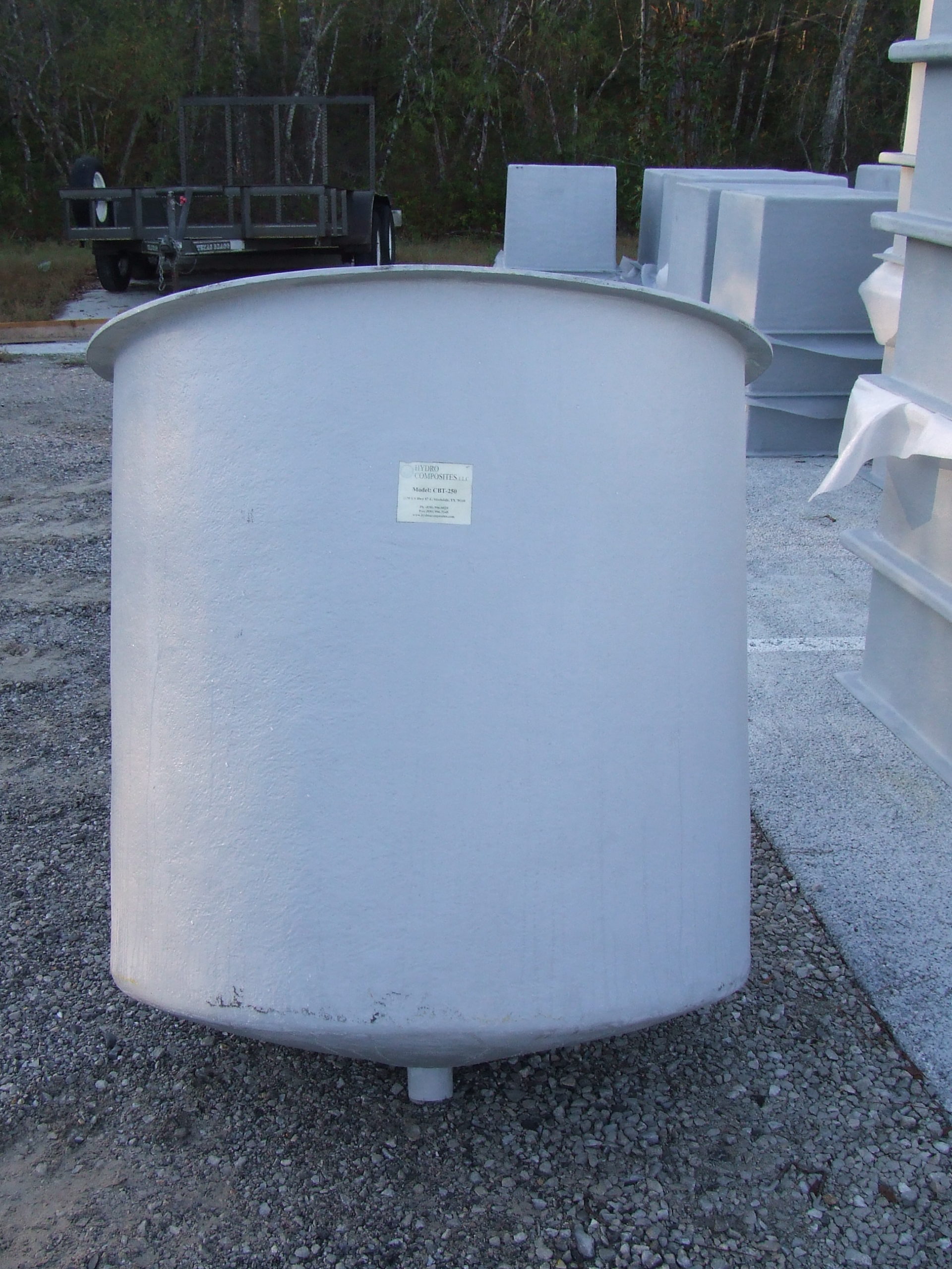 250 gal. Cone Bottom Fiberglass Tank - Hydro Composites, LLC