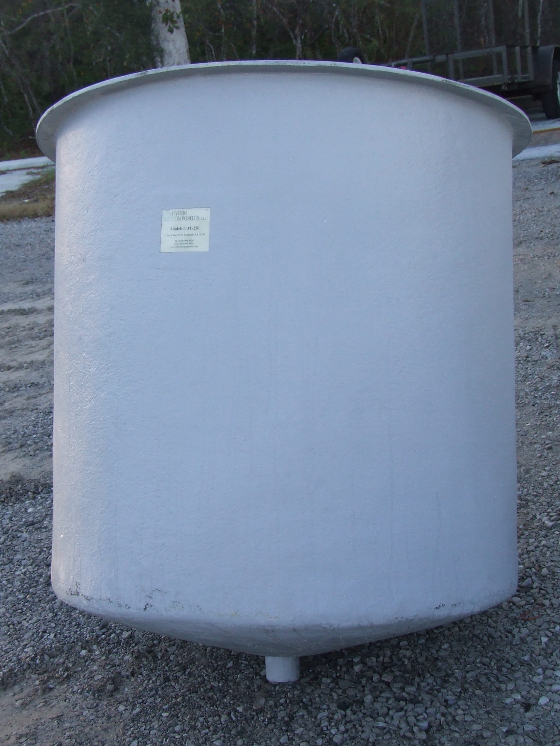 250 gal. Cone Bottom Fiberglass Tank - Hydro Composites, LLC